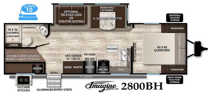 2016 Imagine 2800BH Floor Plan - Good Life RV